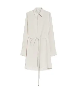 Sportmax Oversized Belted Long-sleeve Dress - Silver