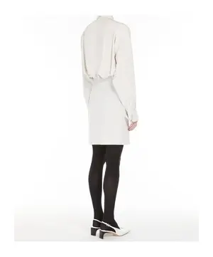 Sportmax Oversized Belted Long-sleeve Dress - Silver