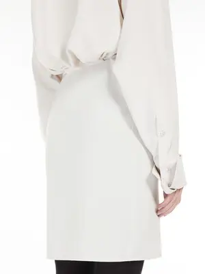 Sportmax Oversized Belted Long-sleeve Dress - Silver