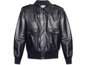 Givenchy Leather Aviator Jacket With Pocket Details - Black