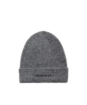 ANINE BING Elia Logo Beanie - Gray
