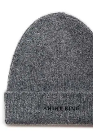 ANINE BING Elia Logo Beanie - Gray