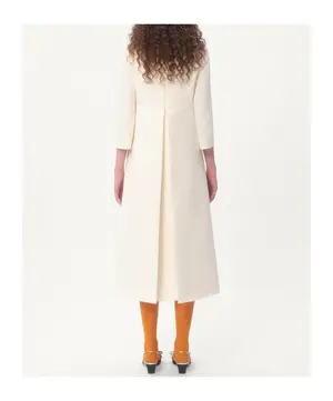 Valentino Garavani Crepe Couture Midi Dress With Jewelry Button Details - Ivory