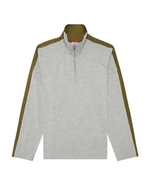 DIESEL® Half-zip Long Sleeve Sweater With Embroidered Logo