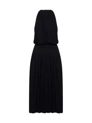TOTEME Sleeveless Gathered Midi Dress - Black