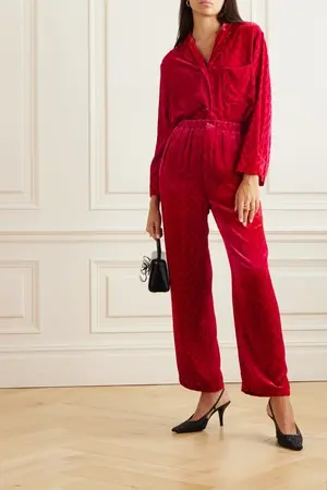 Gucci Gg Jacquard Velvet Trousers