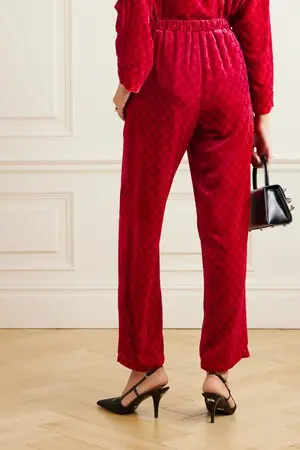 Gucci Gg Jacquard Velvet Trousers