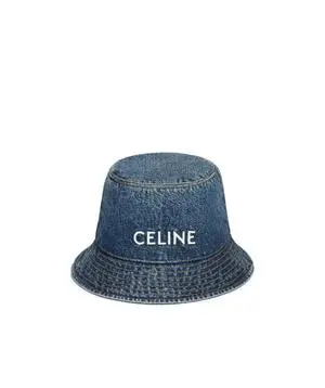 Celine Celine Union Wash Denim Bucket Hat Blue