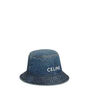 Celine Union Wash Denim Bucket Hat - Blue
