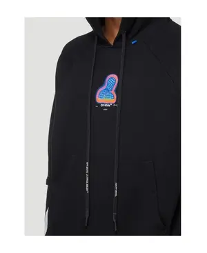 Off-White Hooded Sweater With Rope Straps And Graphic Print