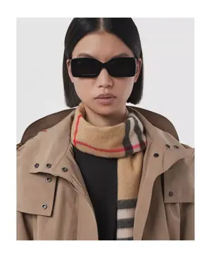 Burberry Checked Fringed-edge Scarf - Nude