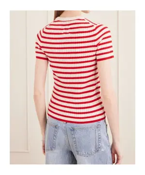 NILI LOTAN Alita Striped Cashmere T-shirt