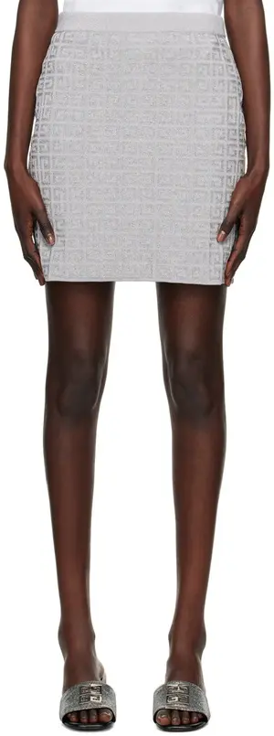 Givenchy Jacquard Knit Mini Skirt - Silver