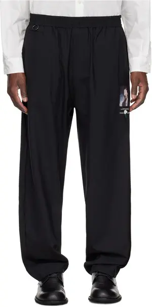 Undercover Wide-leg Elasticated Waist Trousers With Jacquard Patch
