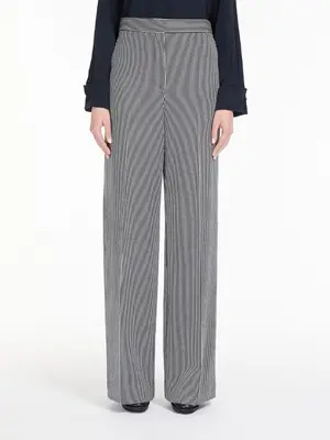 Max Mara Pinstriped Belted Stretch Jersey Trousers