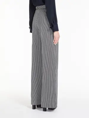 Max Mara Pinstriped Belted Stretch Jersey Trousers