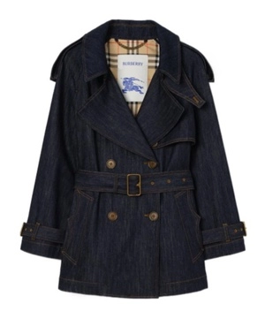 Burberry Fitzrovia Denim Trench Coat - Dark Indigo