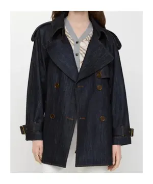 Burberry Fitzrovia Denim Trench Coat - Dark Indigo