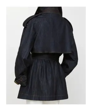 Burberry Fitzrovia Denim Trench Coat - Dark Indigo