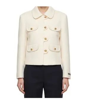 Marissa Chiara Long-sleeved Jacket With Lapel Collar And Button Closure