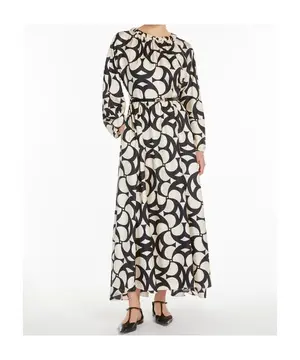 Max Mara Printed Silk Flared Maxi Dress