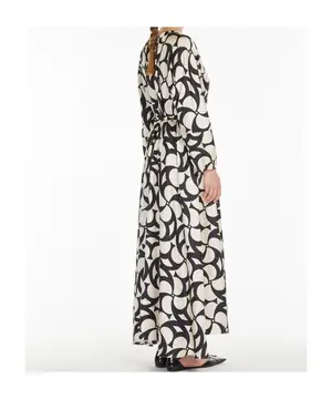 Max Mara Printed Silk Flared Maxi Dress