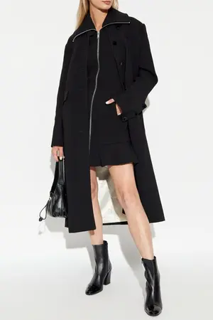 GANNI Zip-up Ruffled Hem Dress