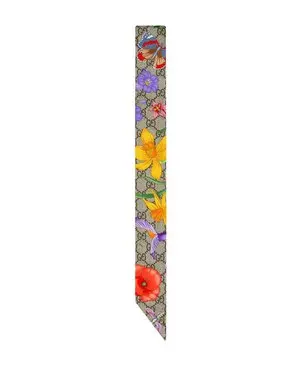 Gucci Gg Floral Printed Pointed Tip Scarf