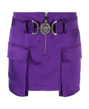 Versace Medusa Plaque Zipped Mini Skirt