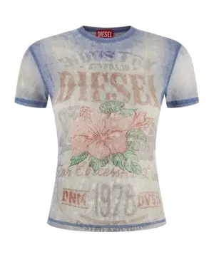 DIESEL® Sheer Printed T-shirt - Light Blue