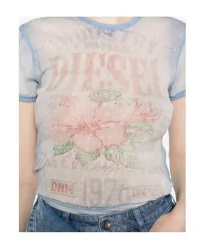 DIESEL® Sheer Printed T-shirt - Light Blue