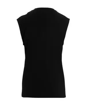 Balmain Sleeveless Logo T-shirt With Button Shoulder Detail - Black