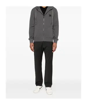 Dolce & Gabbana Logo-plaque Hoodie - Grey