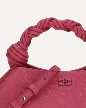 GANNI Small Bou Logo Detailed Shoulder Bag - Red