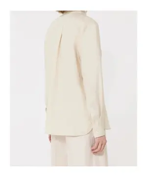 Max Mara Oversized Linen Shirt With Classic Collar - Beige