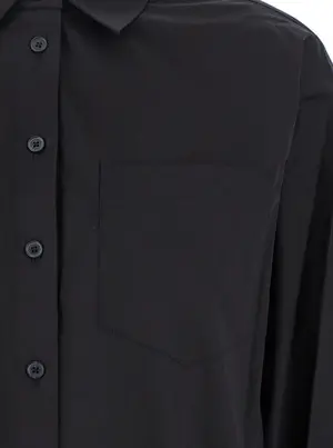 Michael Kors Stretch Poplin Shirt With Classic Collar - Black