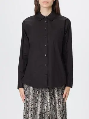 Michael Kors Stretch Poplin Shirt With Classic Collar - Black