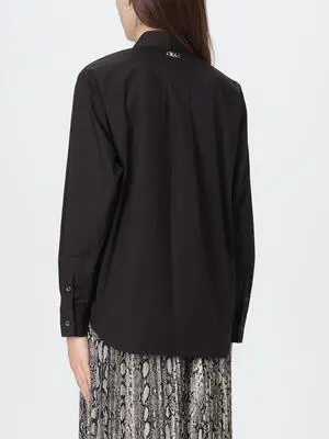 Michael Kors Stretch Poplin Shirt With Classic Collar - Black