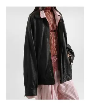 Dolce & Gabbana Single-breasted Oversized Leather Jacket