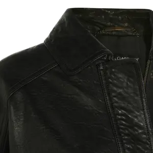 Dolce & Gabbana Single-breasted Oversized Leather Jacket