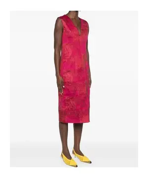 Dries Van Noten Sleeveless V-neck Dress With Front Slit