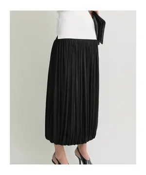 TOTEME Soft Gathered Midi Skirt - Black