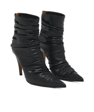Alexander McQueen Birdee Ruched Pointed-toe Boots
