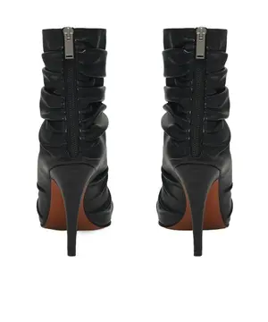 Alexander McQueen Birdee Ruched Pointed-toe Boots