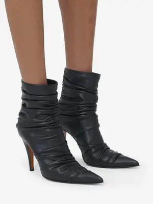 Alexander McQueen Birdee Ruched Pointed-toe Boots