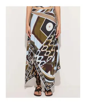 Emilio Pucci Vivara Asymmetrical Long Skirt - Multicolor