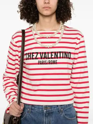 Valentino Garavani Striped Long Sleeve Top