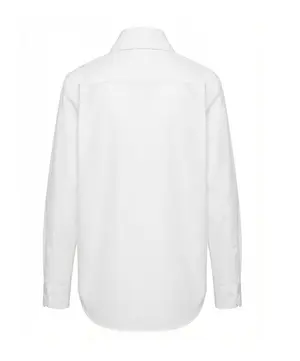 Saint Laurent Lavallière Broad- Shoulder Shirt - White