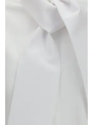Saint Laurent Lavallière Broad- Shoulder Shirt - White