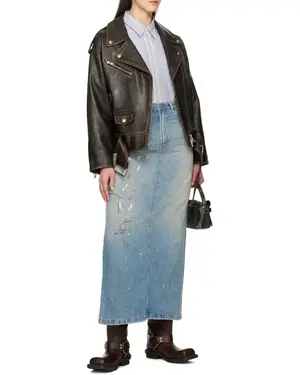 Acne Studios Logo Patch Denim Skirt